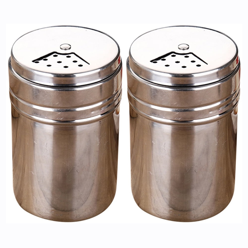 2pcs Salt and Pepper Shakers, Stainless Steel Shaker for Salt Powder ...