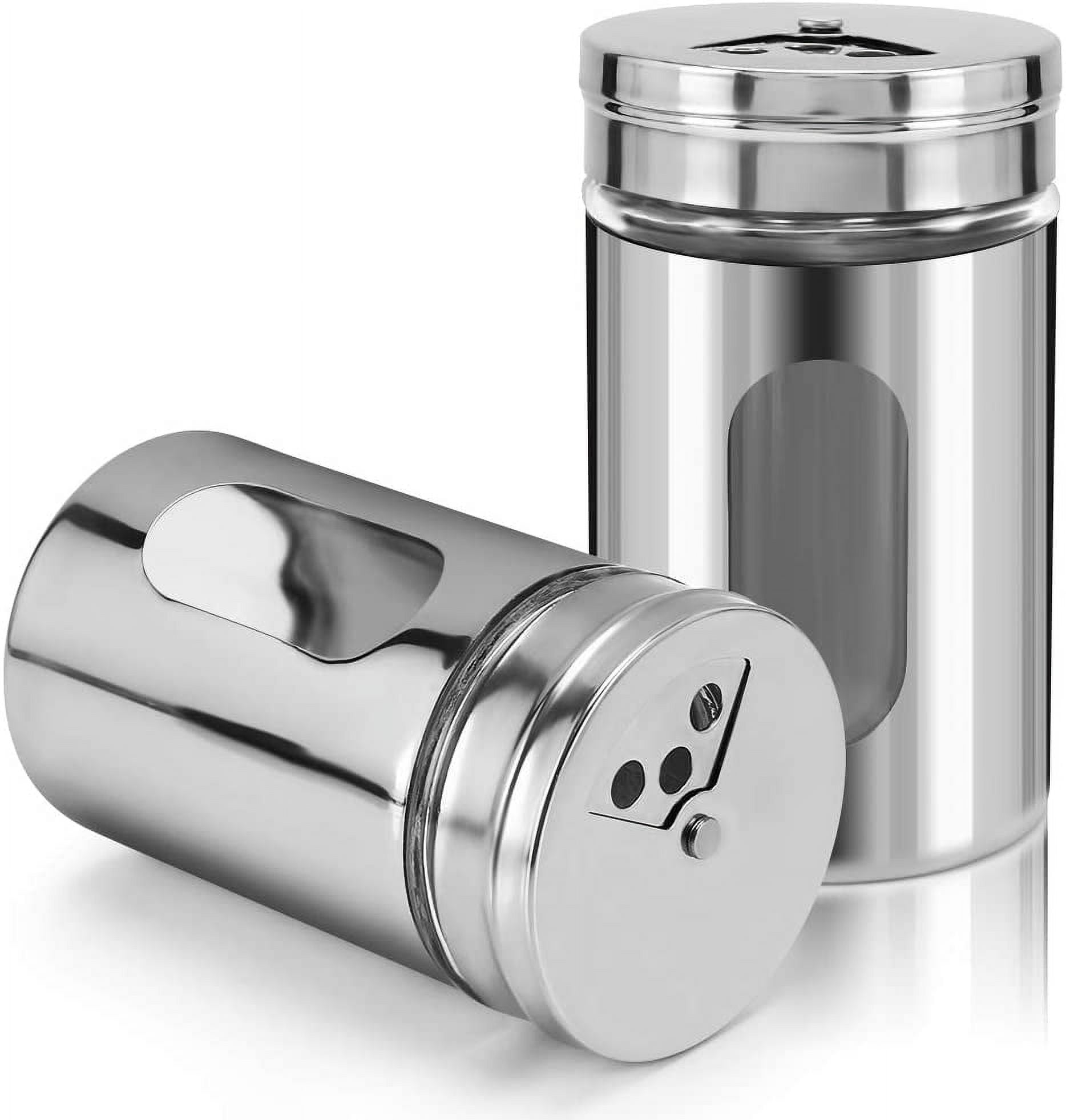 2pcs Salt and Pepper Shakers,Stainless Steel Shaker for Salt Powder ...