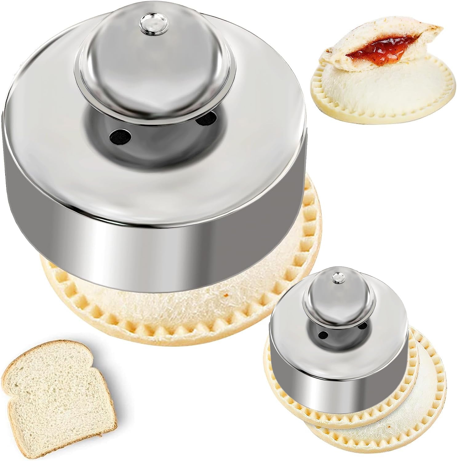 2pcs Sandwich Cutter, Uncrustables Sandwich Maker, 3.5In Cookies Cutter ...
