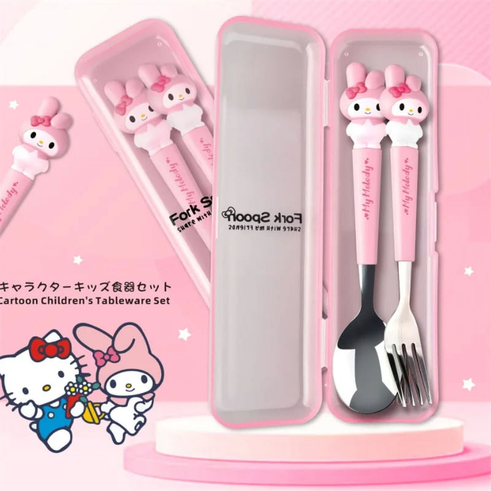2pcs Sanrio Cinnamoroll Hello Kitty Kuromi Cartoon Baby Tableware Set ...