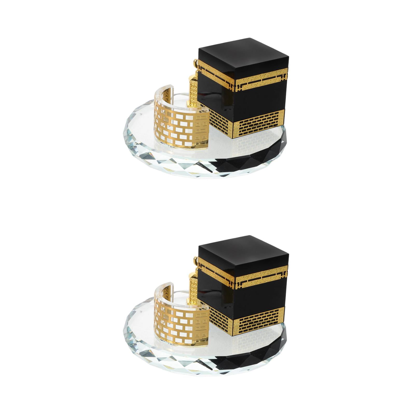 2pcs Saudi Arabia Crystal Gilded Kaaba Miniature Model Showpiece Saudi ...