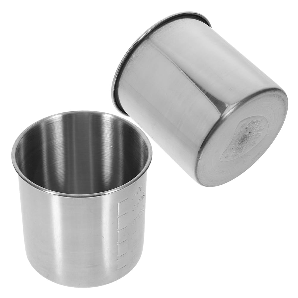 2pcs Scaled Rice Stainless Cup Round Rice Measuring Cup Part Scaled ...