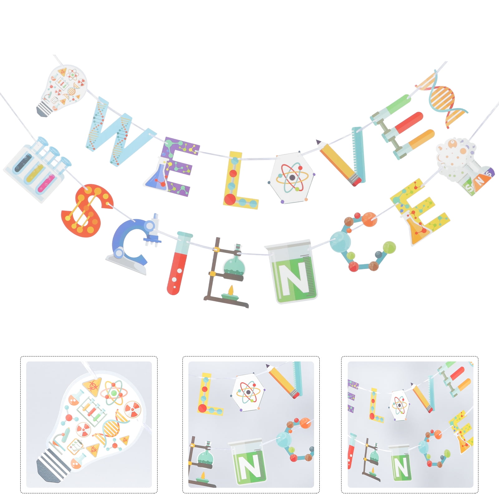 2pcs Science Party Banner Ceiling Hanging Decor Science Birthday Party ...