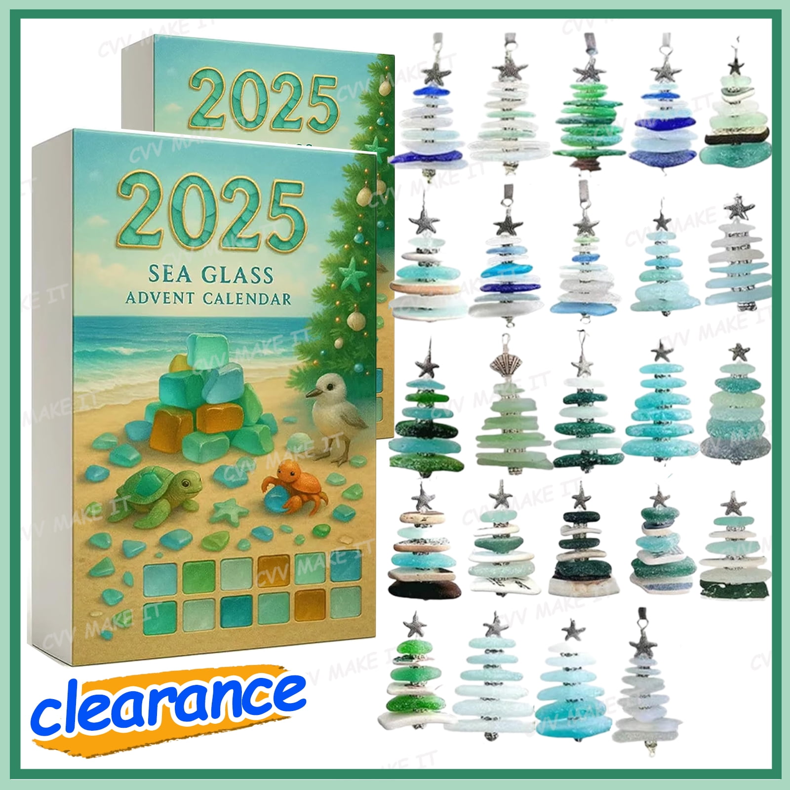 Seashell Advent Calendar Christmas Sea Glass Marine Advent Calendar ...