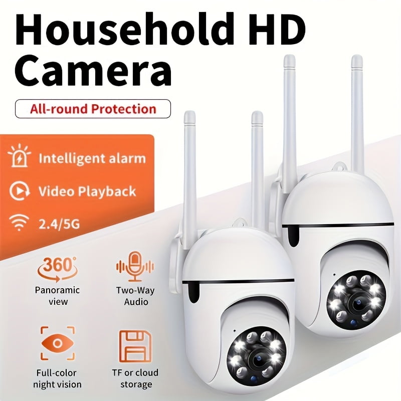 2pcs Security Camera, Full-Color Night Vision Wireless 1080P Full HD ...