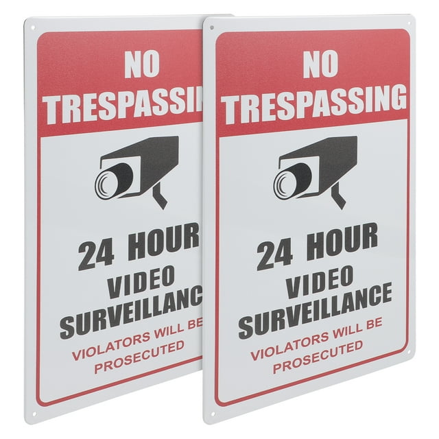 2pcs Security Camera Sign Clear Video Surveillance Sign Camera Warning ...
