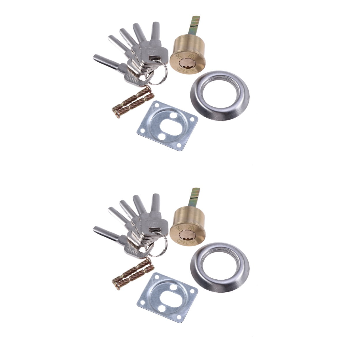2pcs Security Replacement Rim Cylinder Lock Solid Brass Garage Door ...