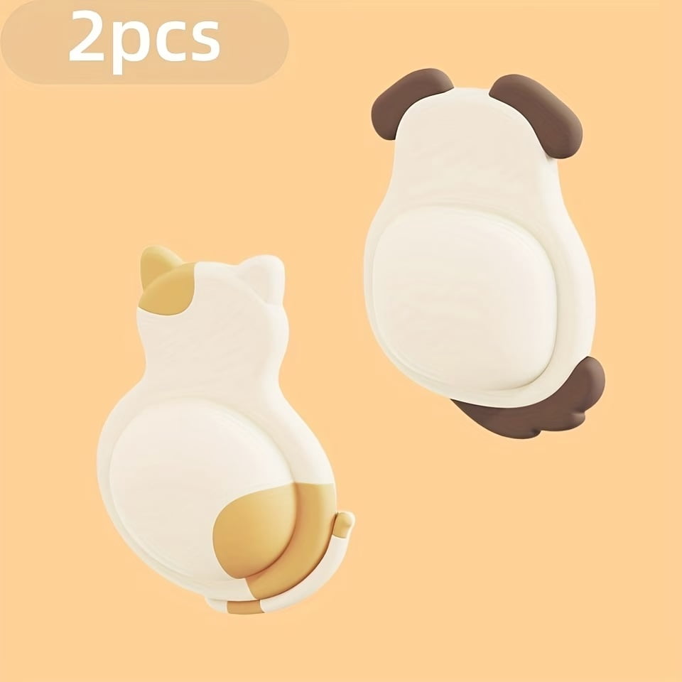 2pcs Self Adhesive Door Wedge Stopper Wall Protector - Cute Cartoon Pet ...