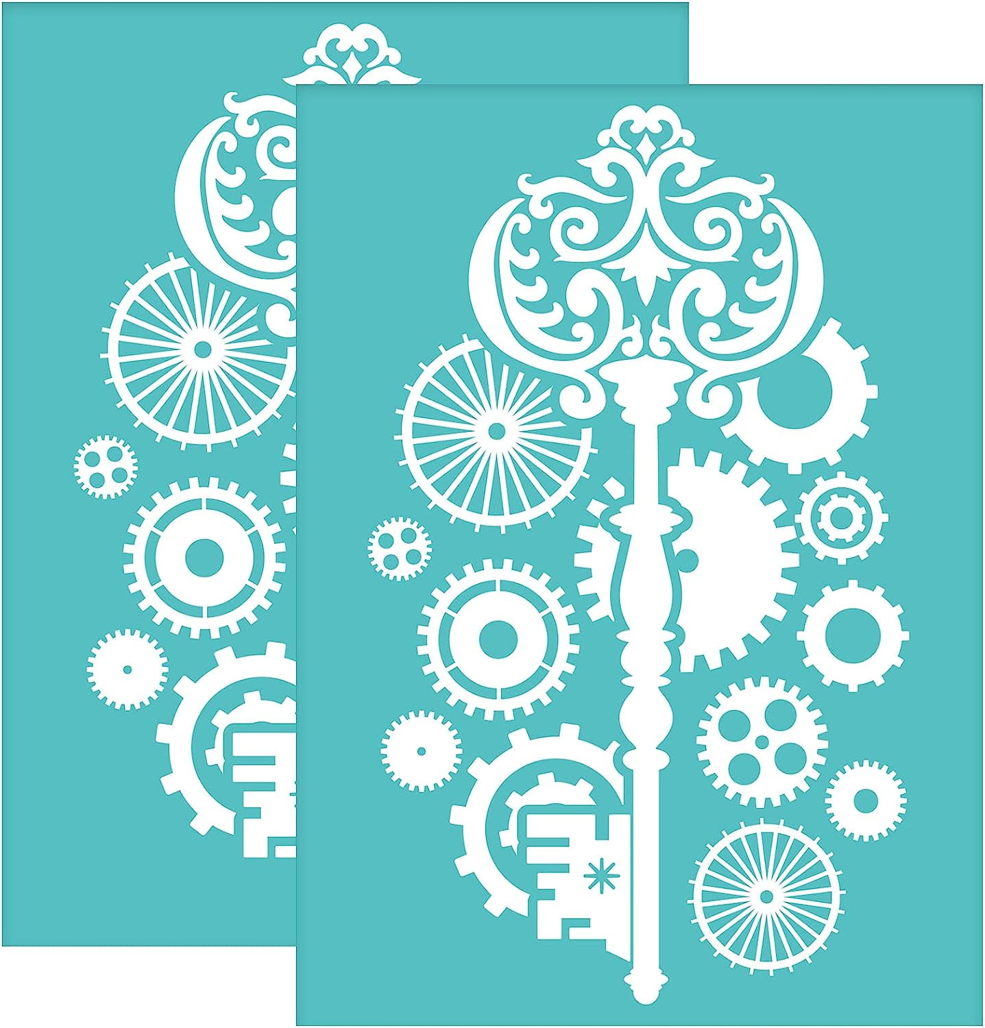 2pcs Self-Adhesive Silk Screen Printing Stencil Key Gear Pattern ...