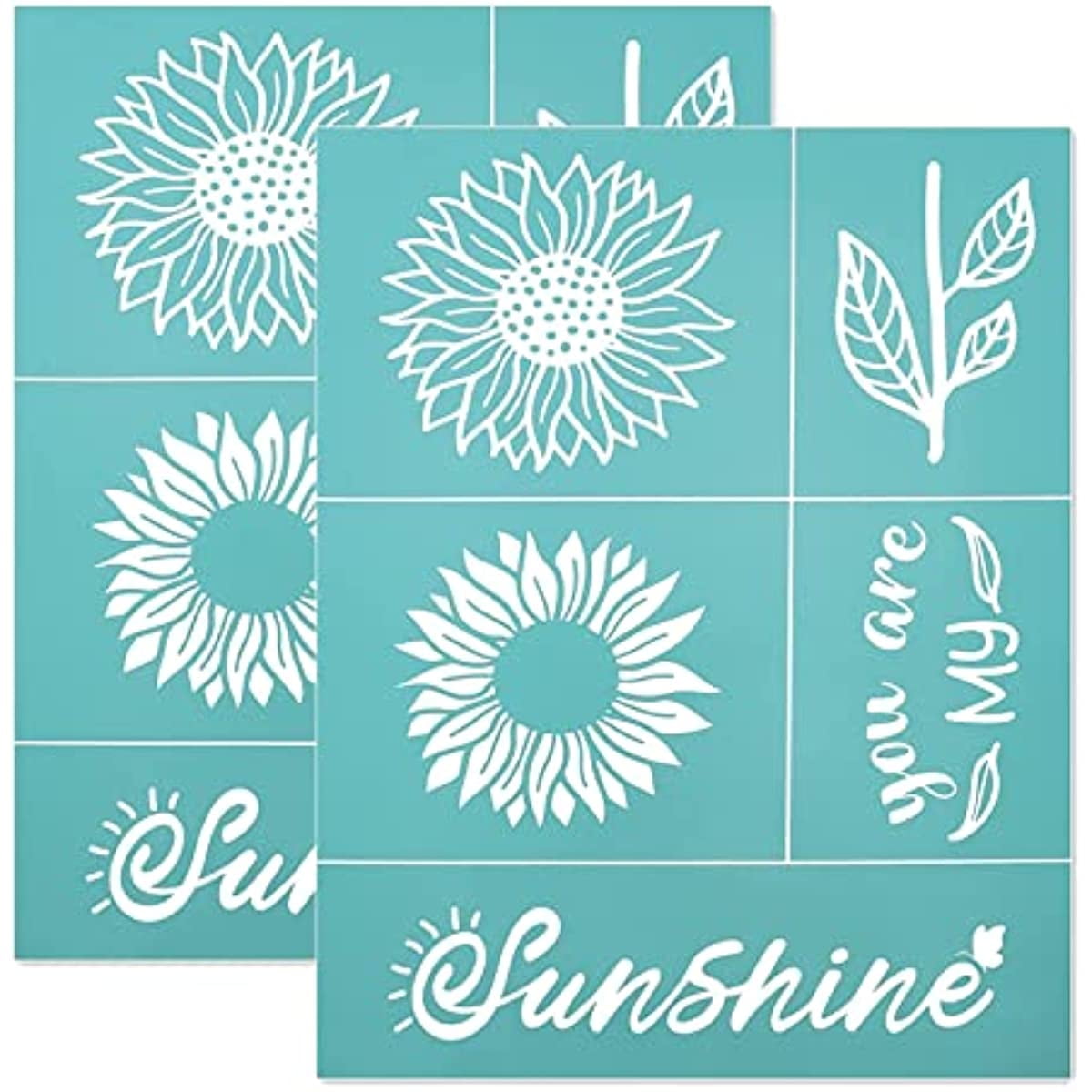 2pcs Self-Adhesive Silk Screen Printing Stencil Sunflower Silk Screen ...