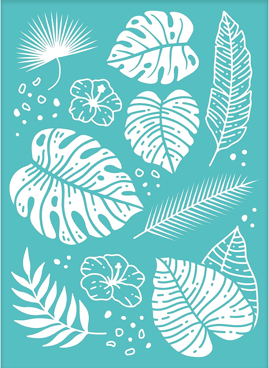 2pcs Self-Adhesive Silk Screen Printing Stencil Various Leaf Pattern ...