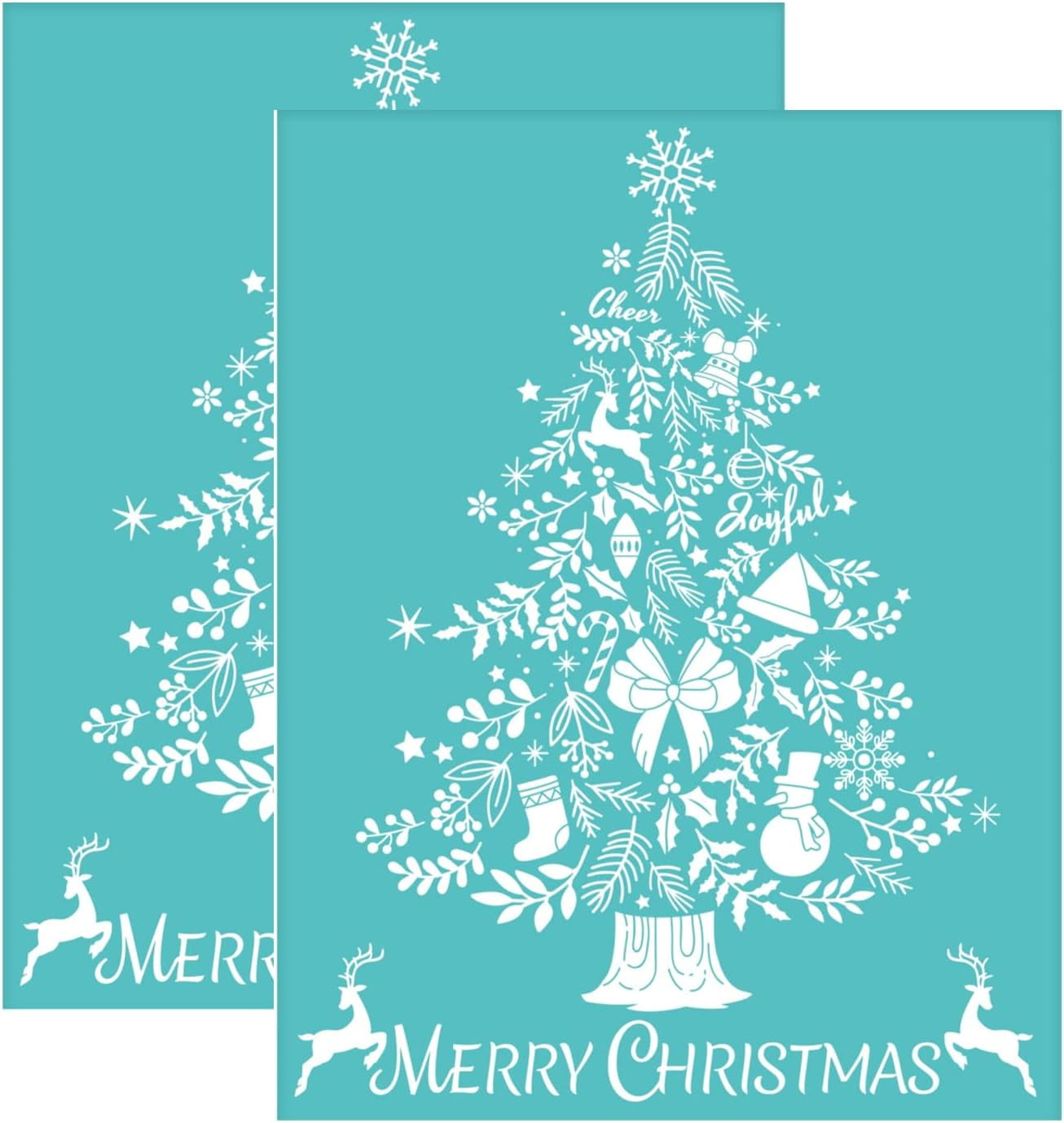 2pcs Self-Adhesive Silk Screen Stencils Halloween Themed Pattern Silk ...