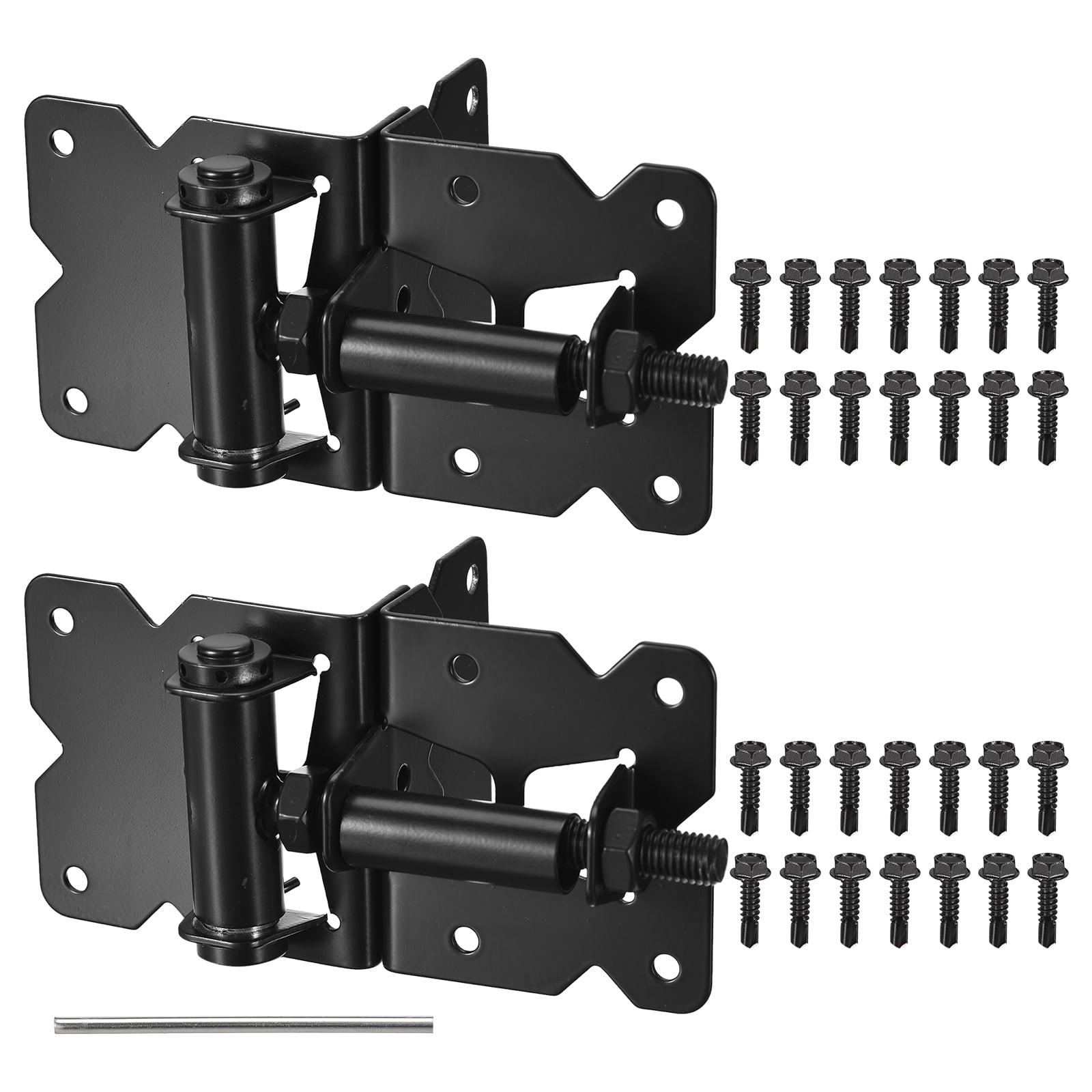 2pcs Self Closing Gate Hinges for Wooden or Vinyl Fence Gate, with Slef ...