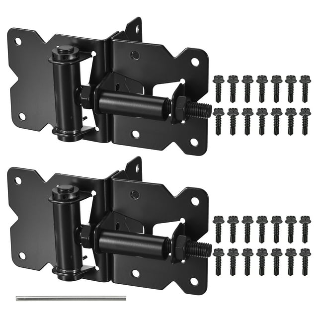 2pcs Self Closing Gate Hinges for Wooden or Vinyl Fence Gate, with Slef ...
