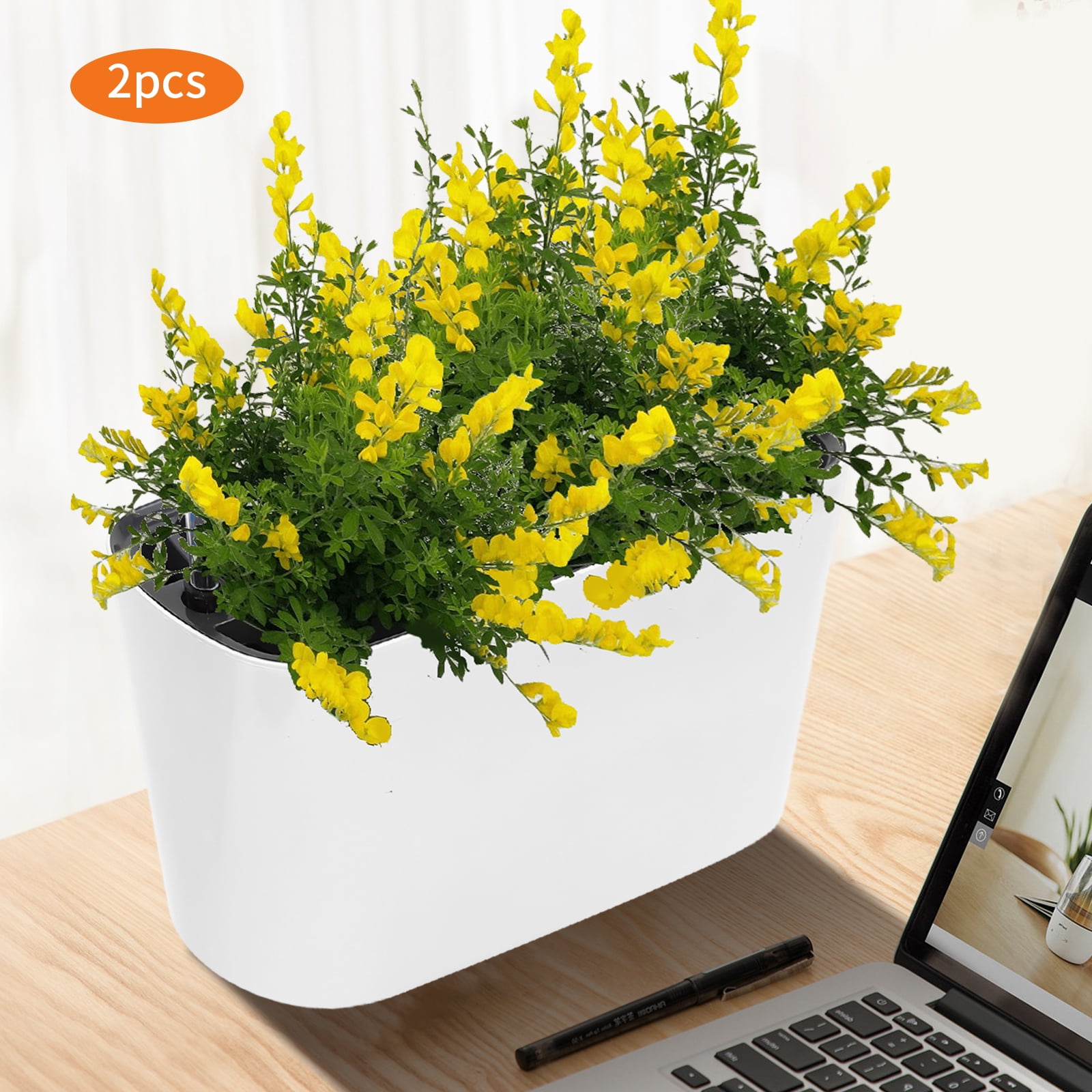 2pcs Self Watering Window Box Planters with Water Level Indicator, 16 ...