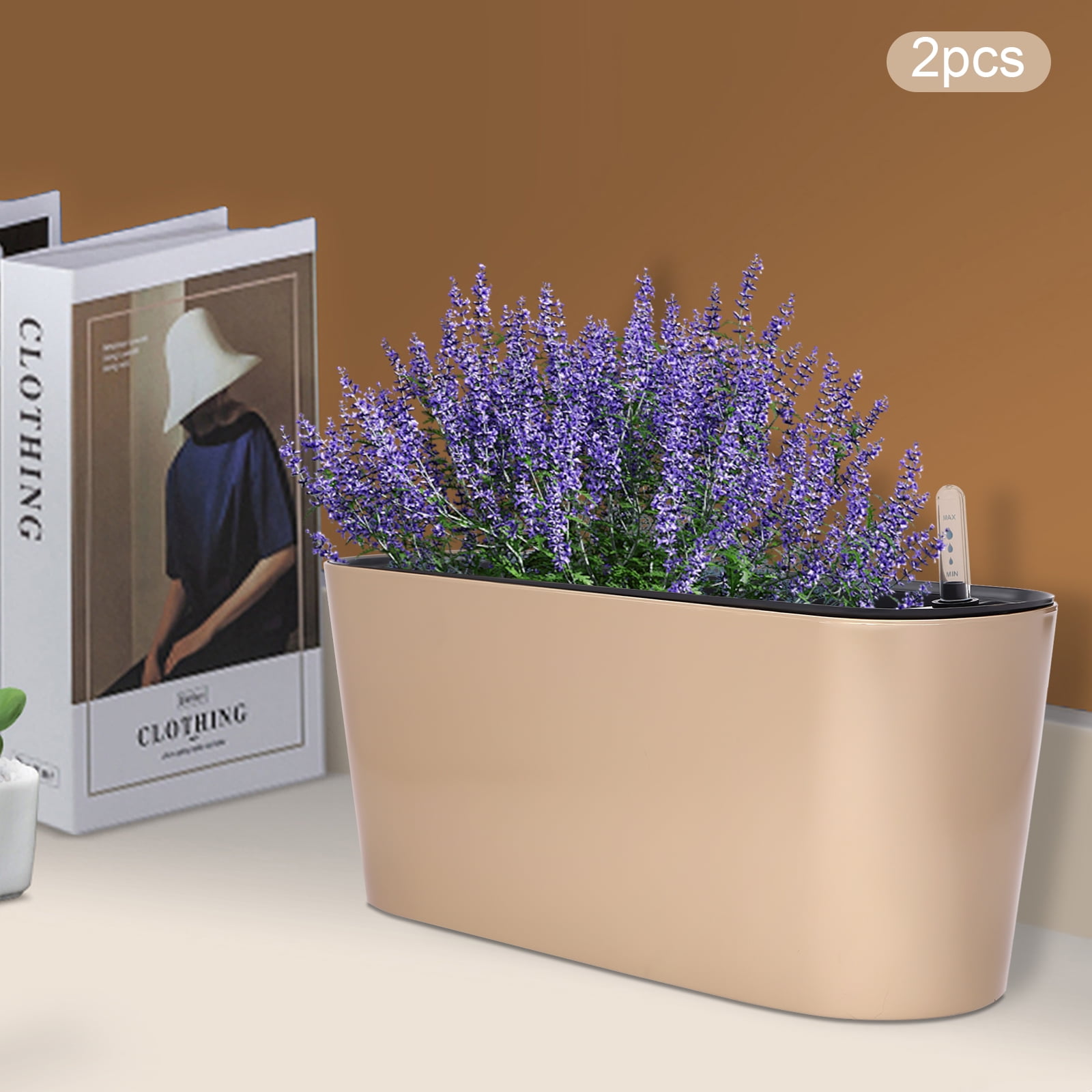 2pcs Self Watering Window Box Planters with Water Level Indicator, 16 ...