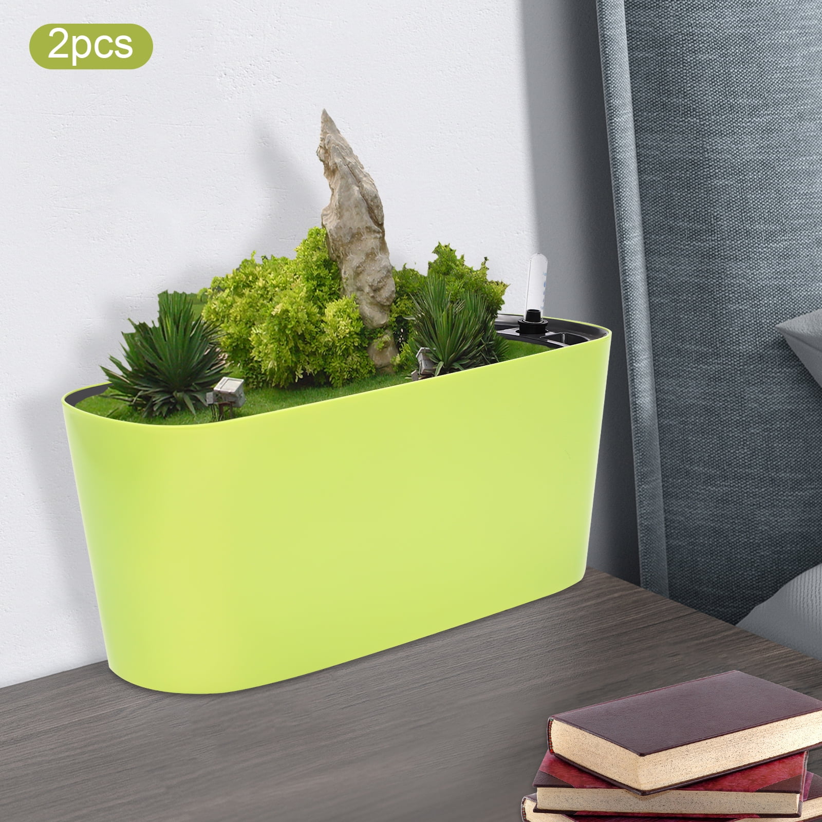 2pcs Self Watering Window Box Planters with Water Level Indicator, 16 ...