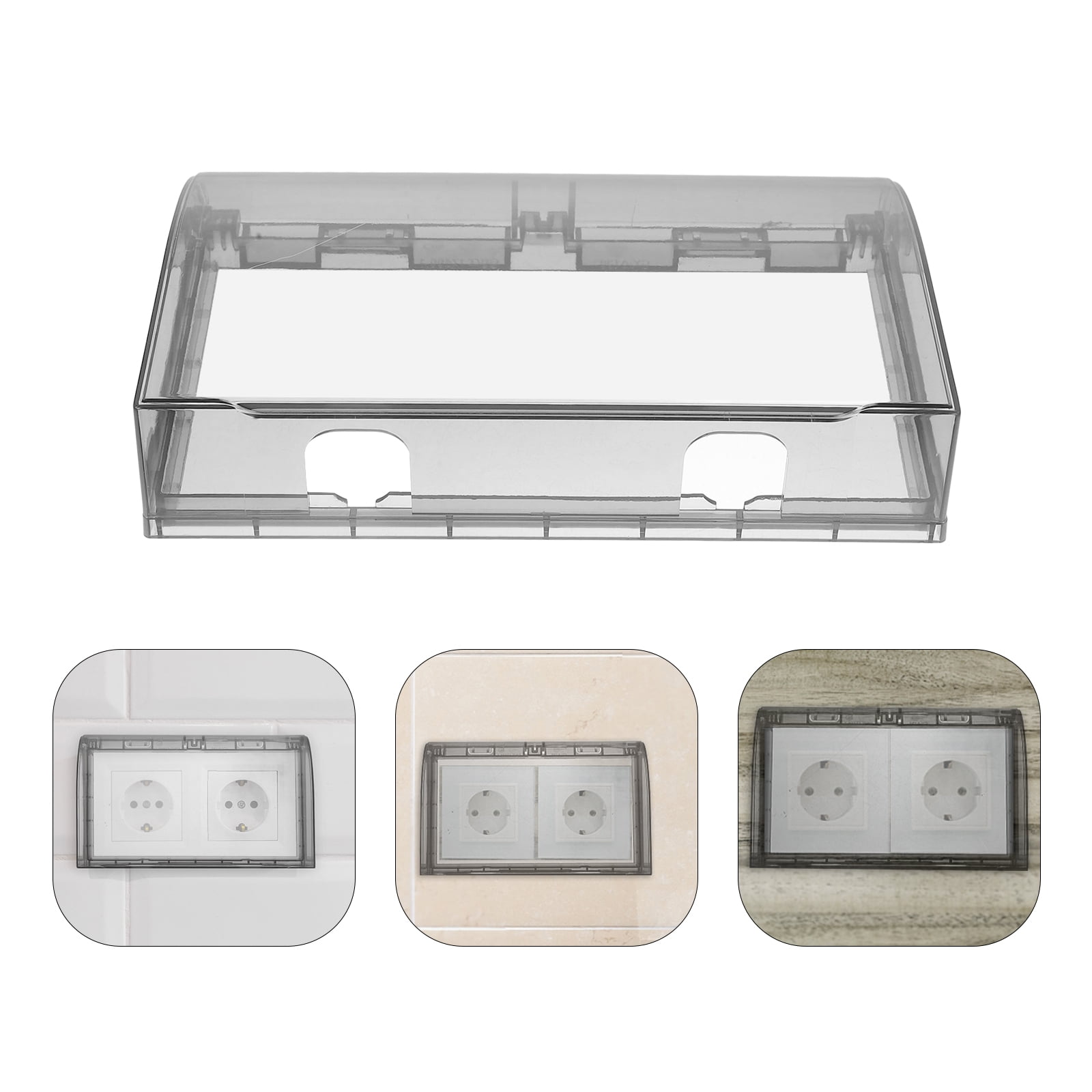 2pcs Self-adhesive Socket Outlet Cover Clear Weatherproof Socket Outlet ...