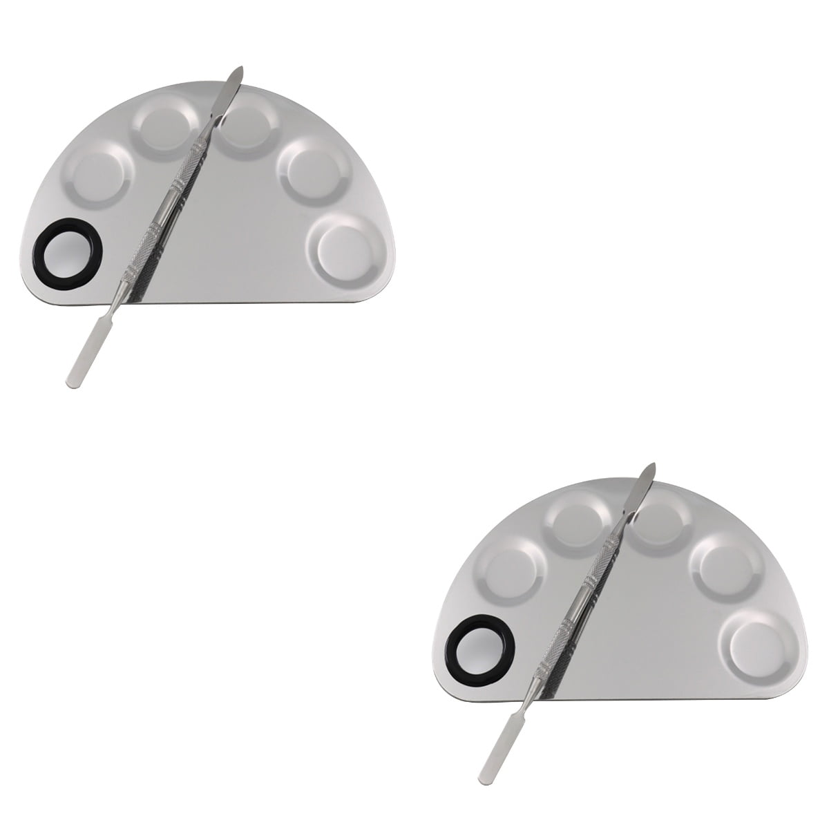 2pcs Semicircle Stainless Steel Watercolor Mixing Trays Art Paint ...