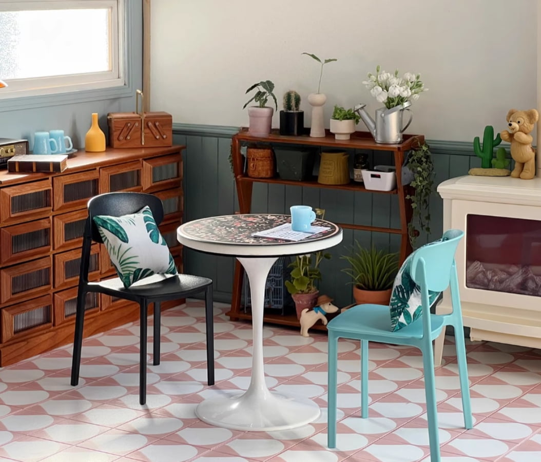 2pcs/Set 1:6 Scale Dollhouse Miniature mini Simulation Plastic Dining ...