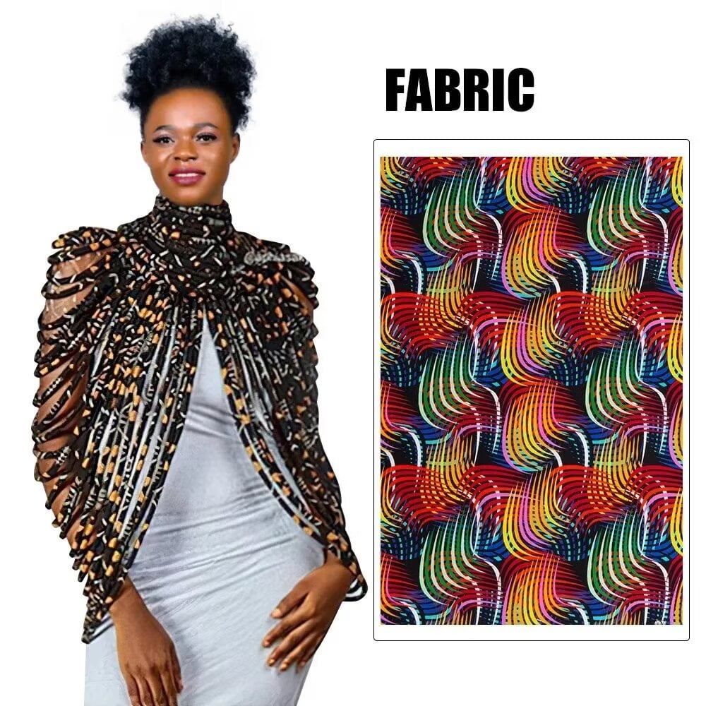 2pcs Set Ankara Multi-layer Necklace and Shawl Tops African Handmade ...