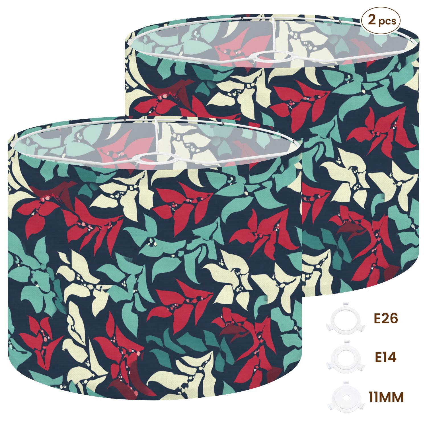 2pcs Set Drum Lampshades (13"x 13"x 10"), Abstract ornate stars ...