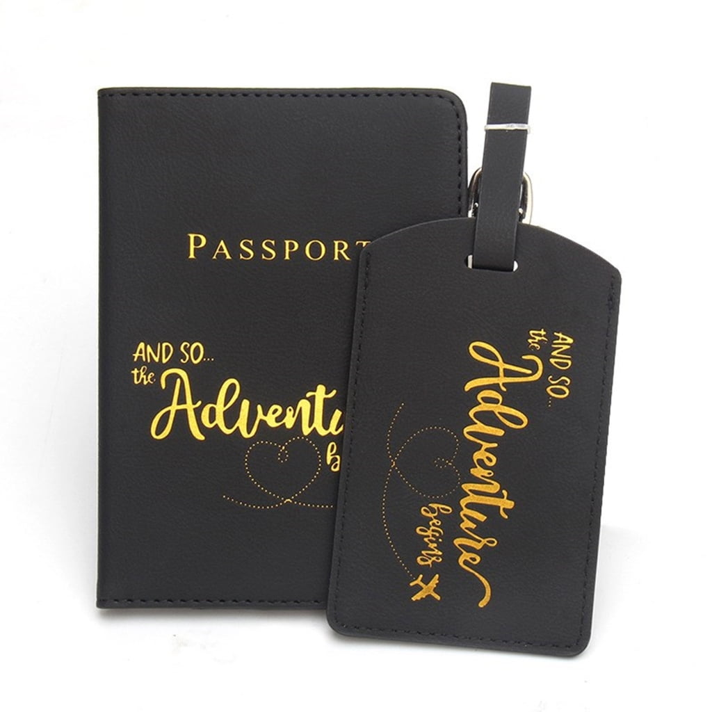 2pcs/Set PU Cover Case and Suitcase Luggage Label Set for Women and Men ...