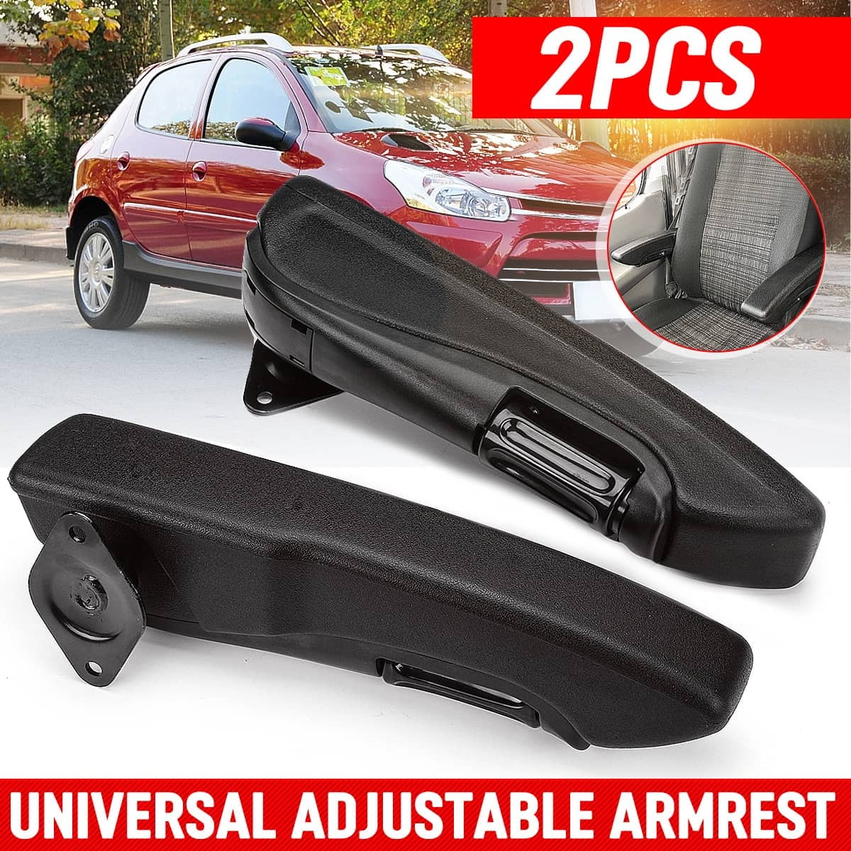 2pcs Set Universal Adjustable Armrests Arm Rest Comfortable Seat Handle ...
