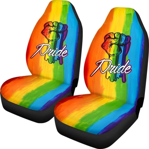2pcs/Set Universal Car Front Seat Covers Hand Gay Pride LGBT Design ...