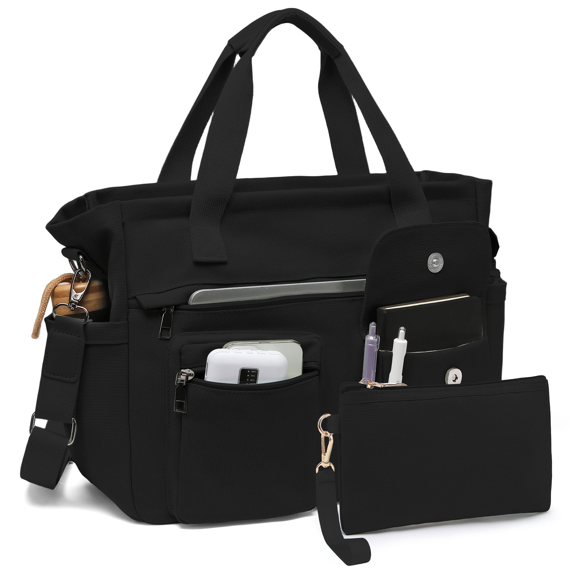2pcs Set: Women's Large Canvas Tote Bag, Perfect as a Laptop Bag ...