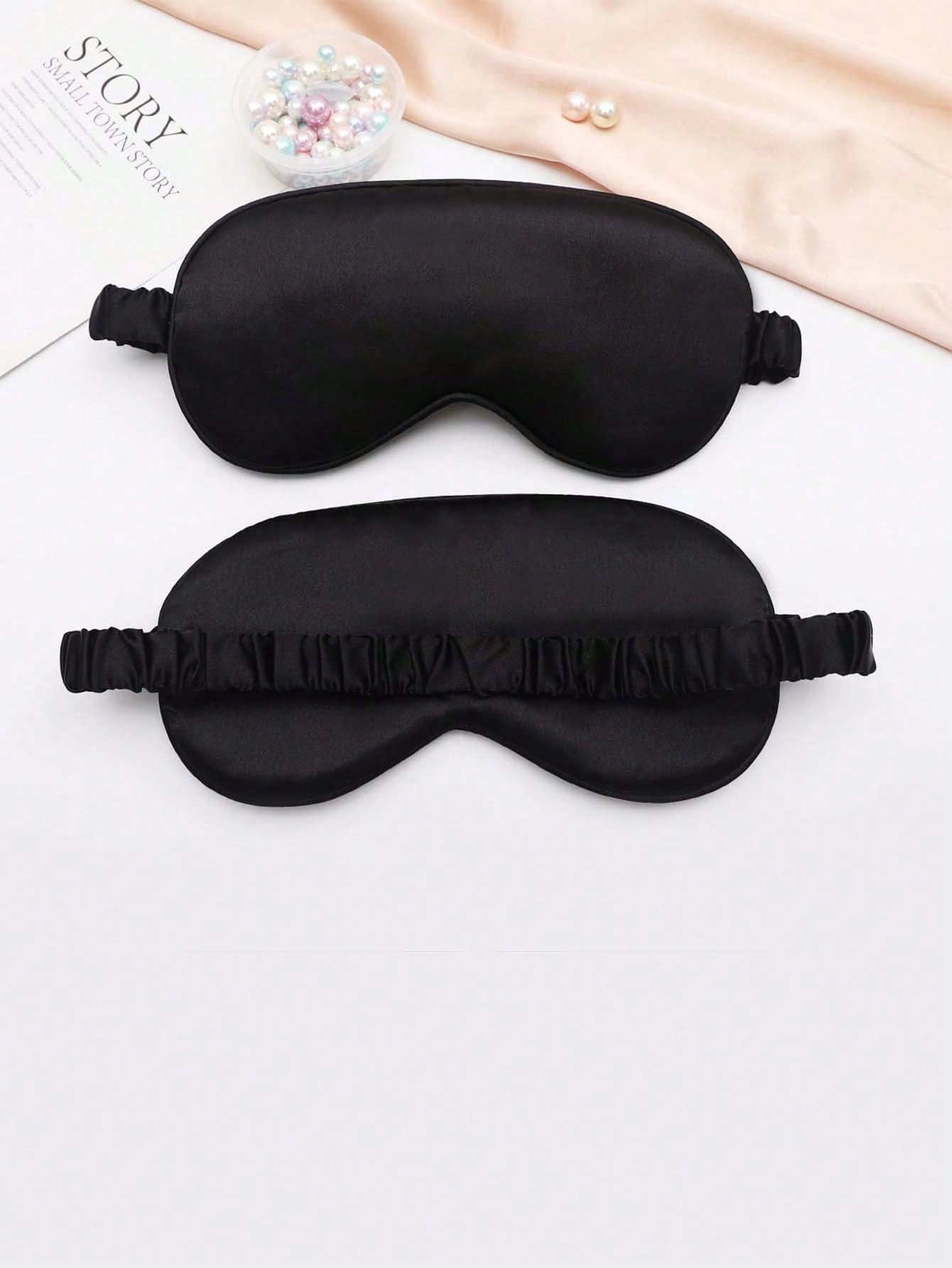 2pcs Shading Sleep Eye Mask Imitation Silk Ice Feel Comfortable ...
