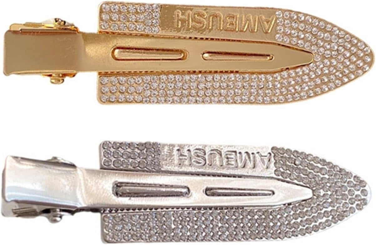 2pcs Shiny Hairpin Headdress Make up Hair Clips Metal Hair Clip ...