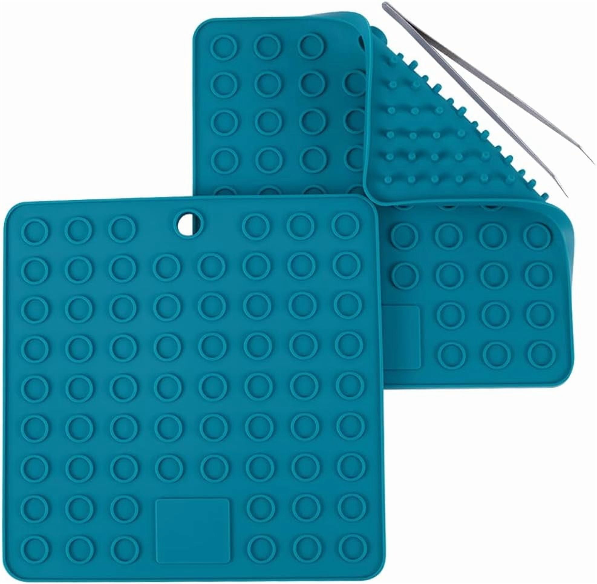 2pcs Silicone Doming Mat Square Trivet Mat Hot Plate Holder Teal Heat ...