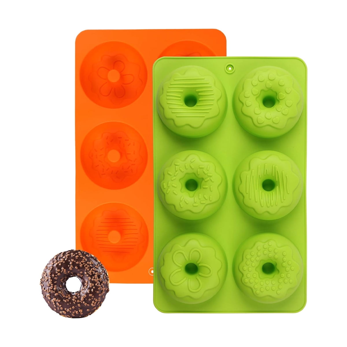 2pcs Silicone Donut Pan, Silicone Doughnut Baking Mold 1 Pc Non-stick ...