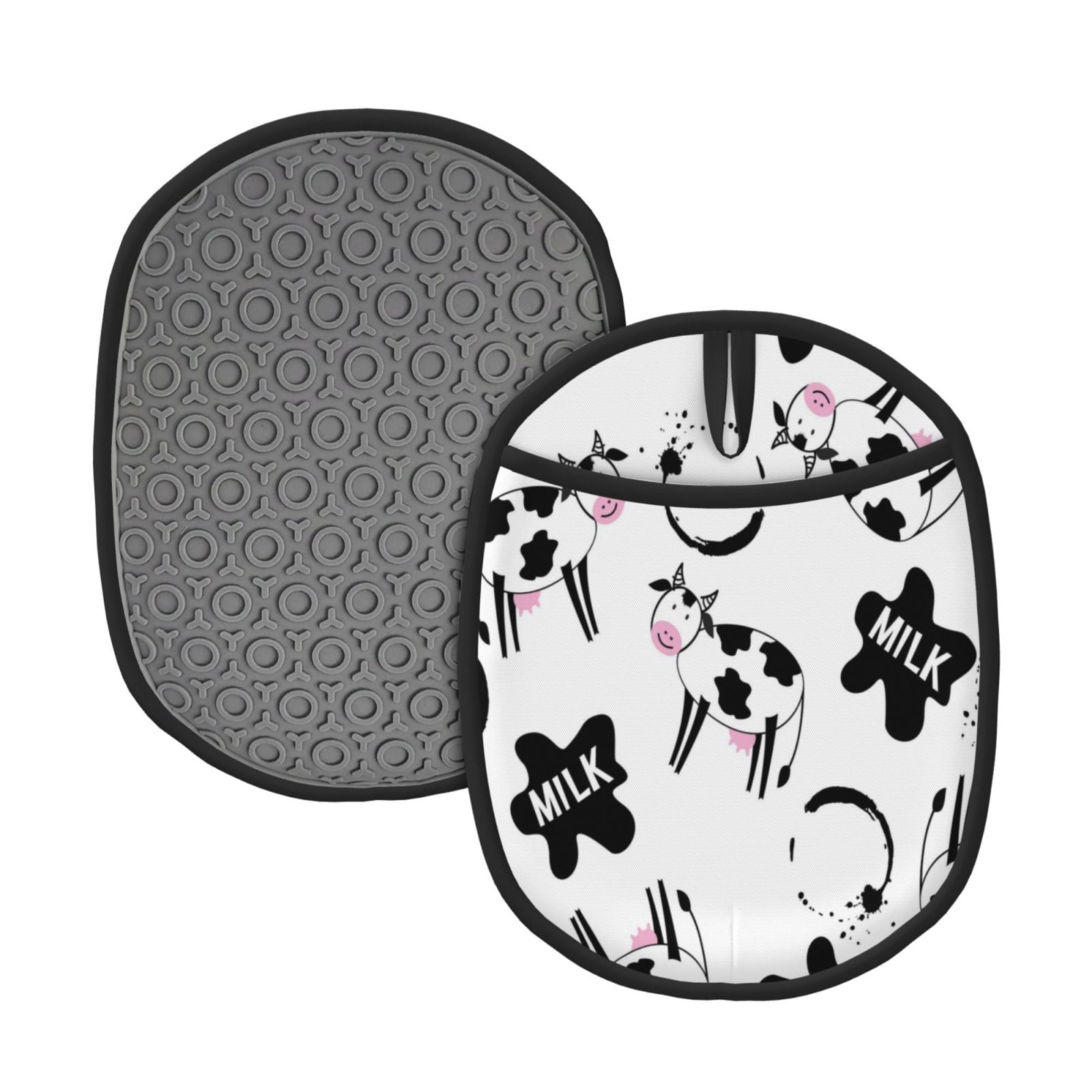 2pcs Silicone Pot Mat Mitten Heat-Resistant Quilted Liner Oven Hot Pads ...