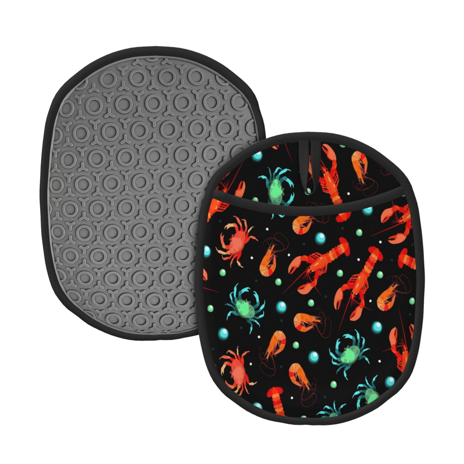 2pcs Silicone Pot Mat Mitten Heat-Resistant Quilted Liner Oven Hot Pads ...