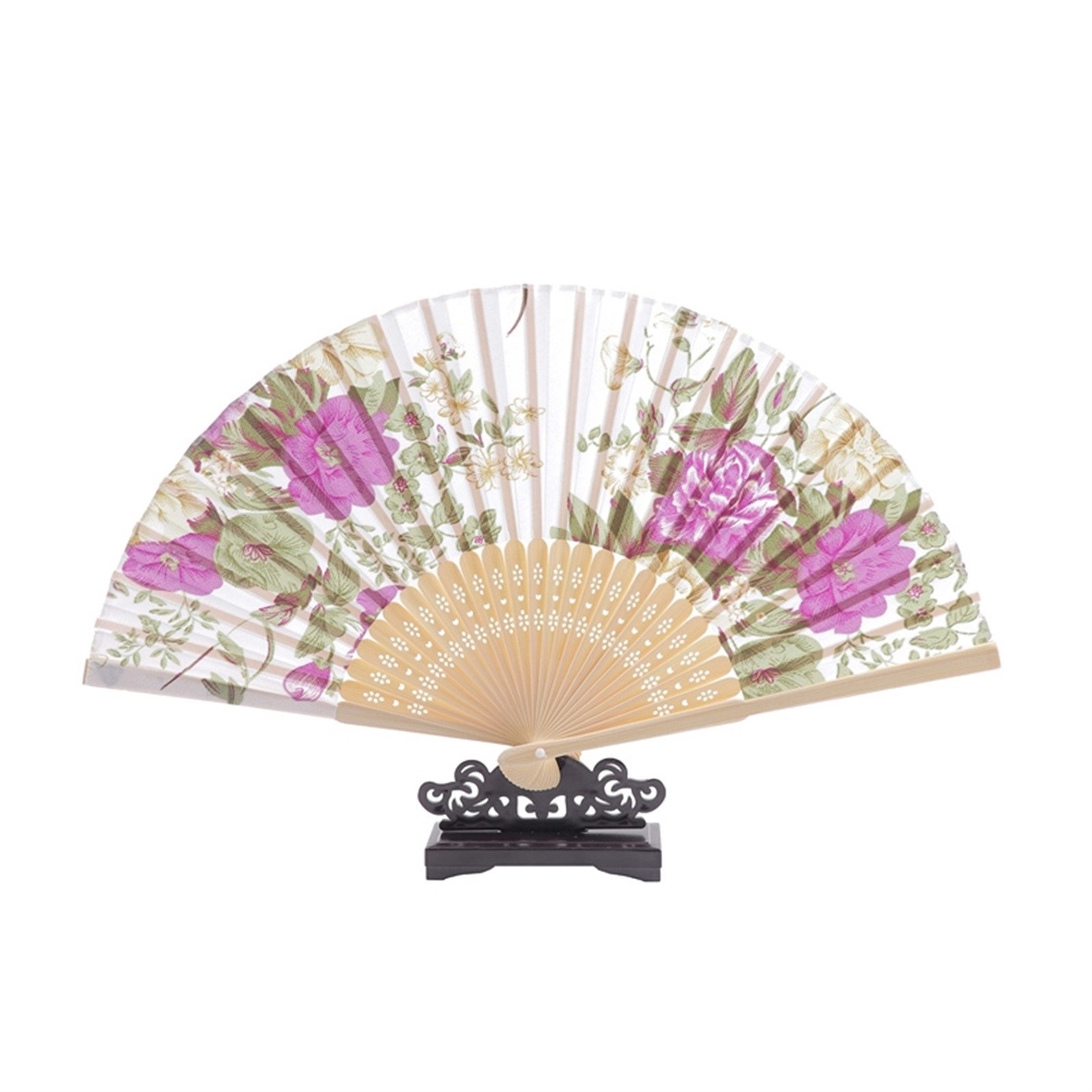 2pcs Silk Chinese Style Hand Fan Japanese Folding Fan Wedding Party ...
