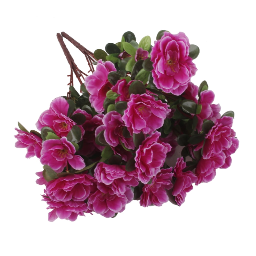 2pcs Silk Artificial Azalea Faux Primroses for Bouquet, DIY Home Garden ...