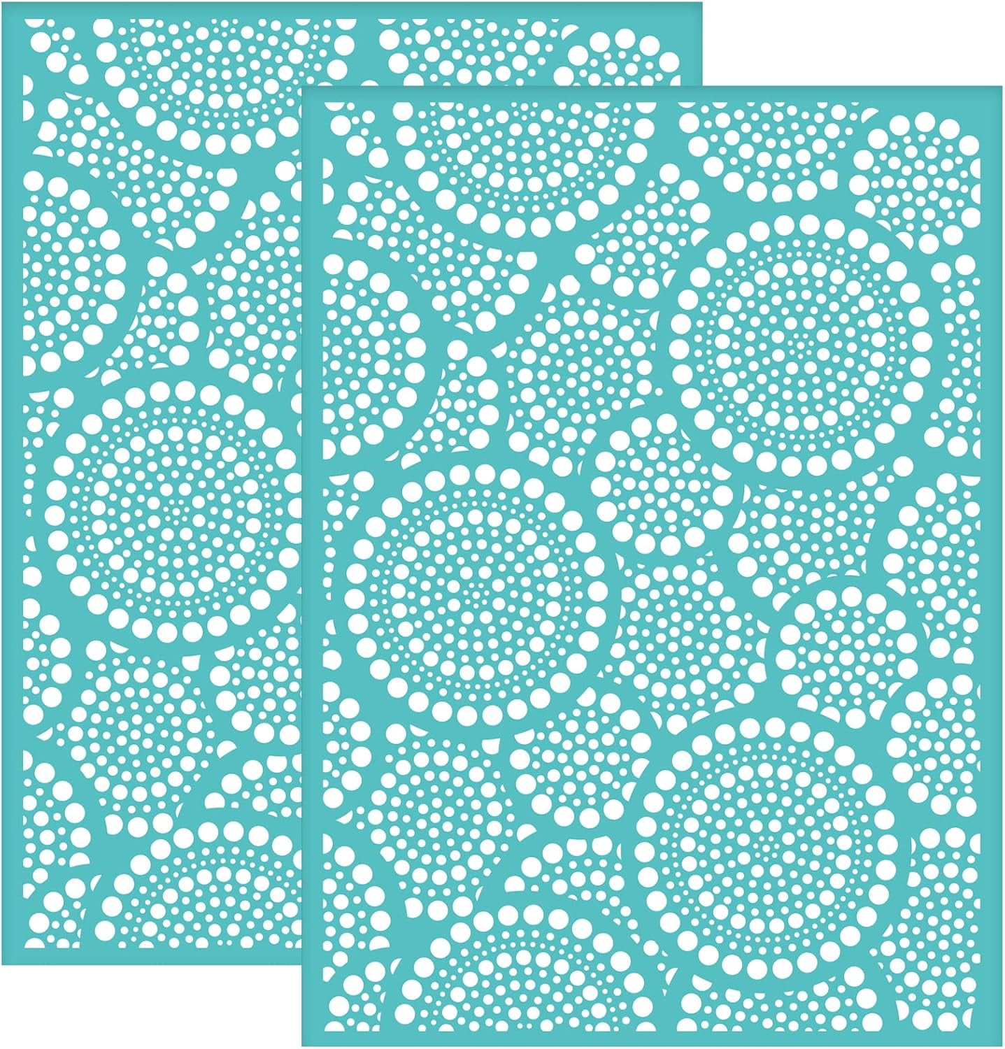 2pcs Silk Screen Printing Stencils Abstract Circles Pattern Self ...