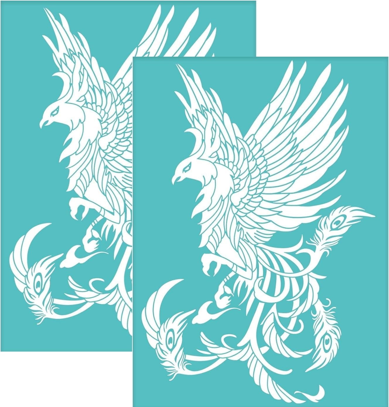 2pcs Silk Screen Stencils Pattern Self-Adhesive Stencils Reusable Silk ...