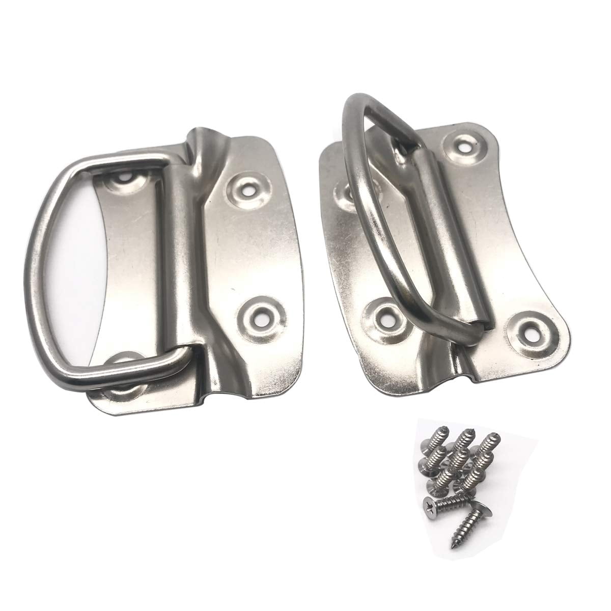 2pcs Silver 4 Inch Pull Ring Handle Nickel Plating Foldable Air Box ...