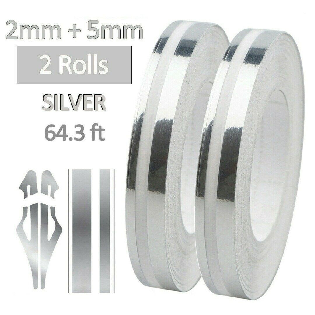 2pcs Silver Pinstriping Stripe Vinyl Tape Decals Stickers For Car ...