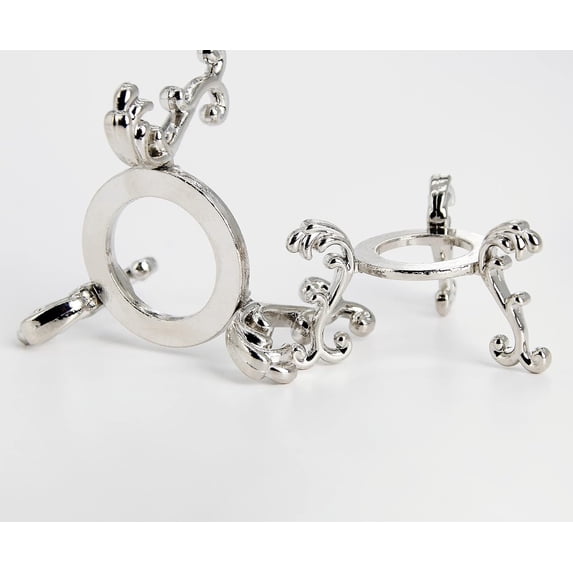 2pcs Silver-Plated Crystal Glass Ball Stand, Mini Air Plant Rack Holder ...