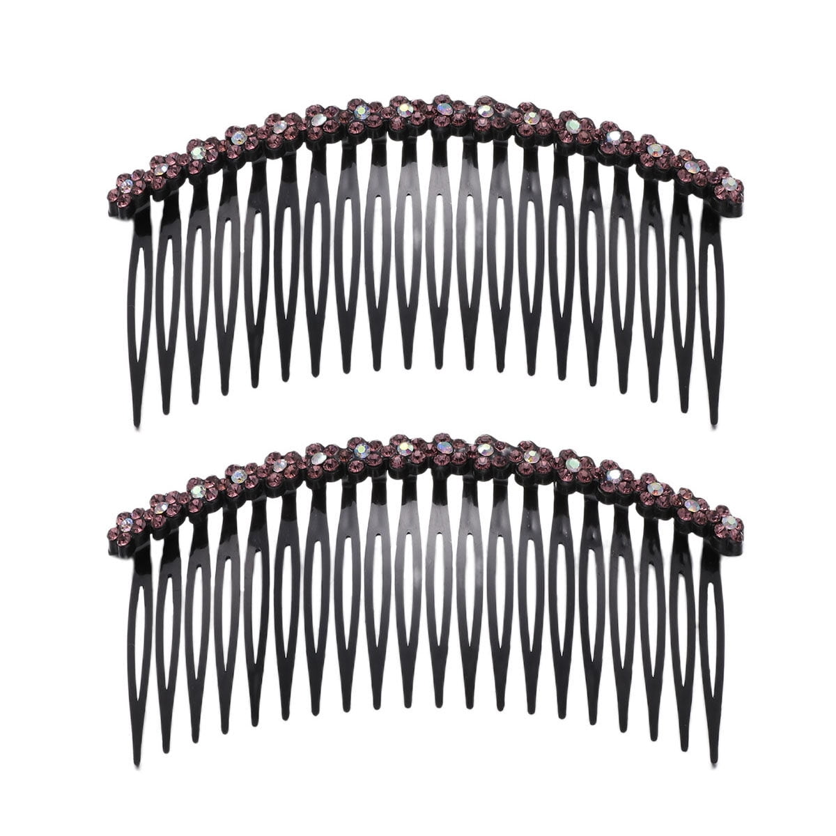 2pcs Simple Hair Side Combs Hair Combs Plum Flower Rhinestone Headdress ...