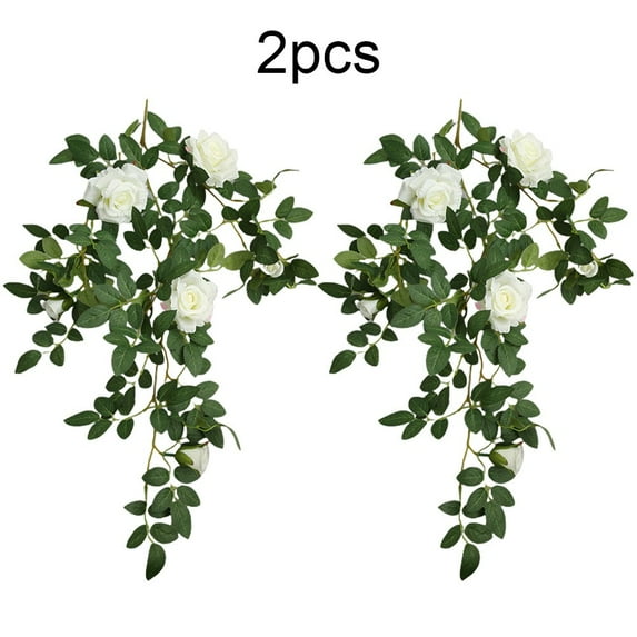 2pcs Simulation Rose Vine Background Flower Wall Vine Winding Garden ...
