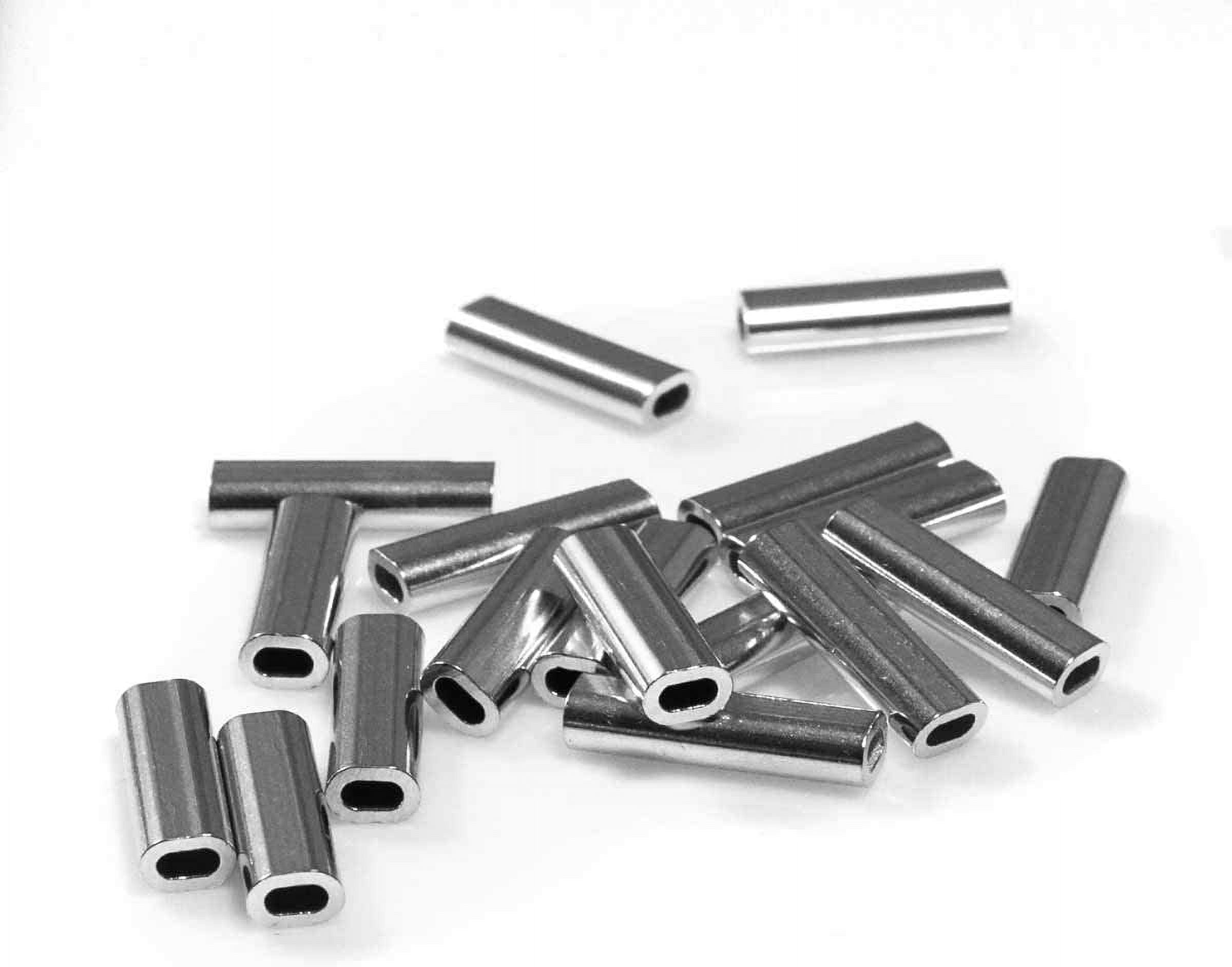 2pcs Single Barrel Oval Aluminum Crimping Sleeves (100 Pack) 50 lb ...