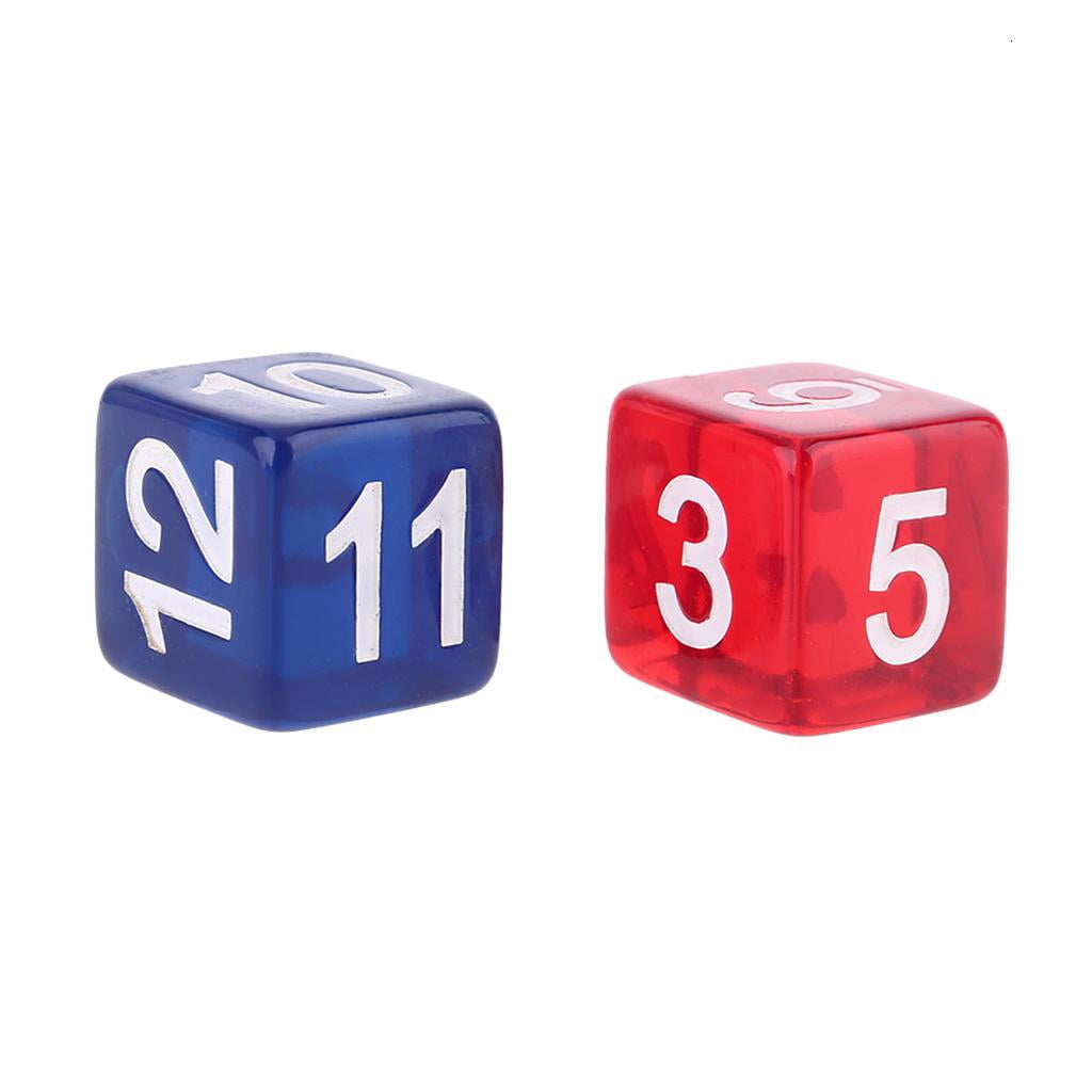 2pcs Six Sided Polyhedral Dice Beads Numbers Square Edged for Party ...