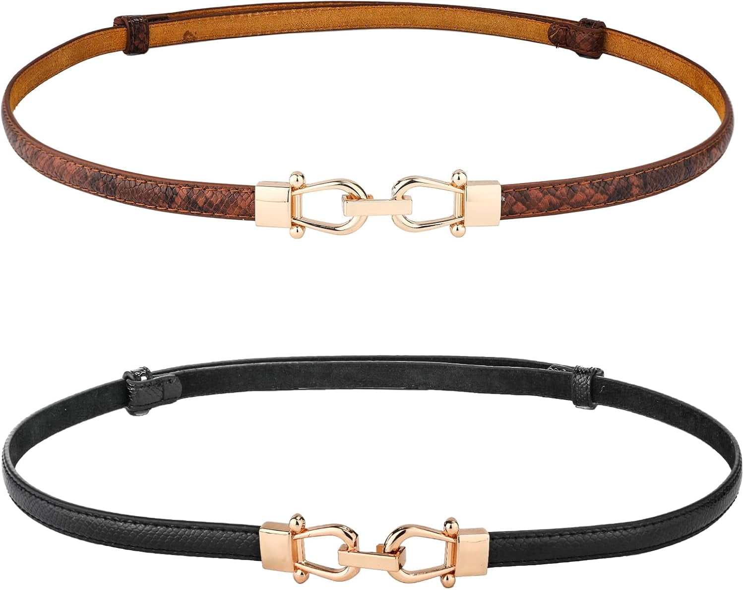 2pcs Skinny Waist Belt for Women, Adjustable Thin Waist Belts Stylish ...