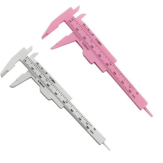 2pcs Sliding Vernier Caliper Gauge Mini Plastic 80mm Measure Ruler ...