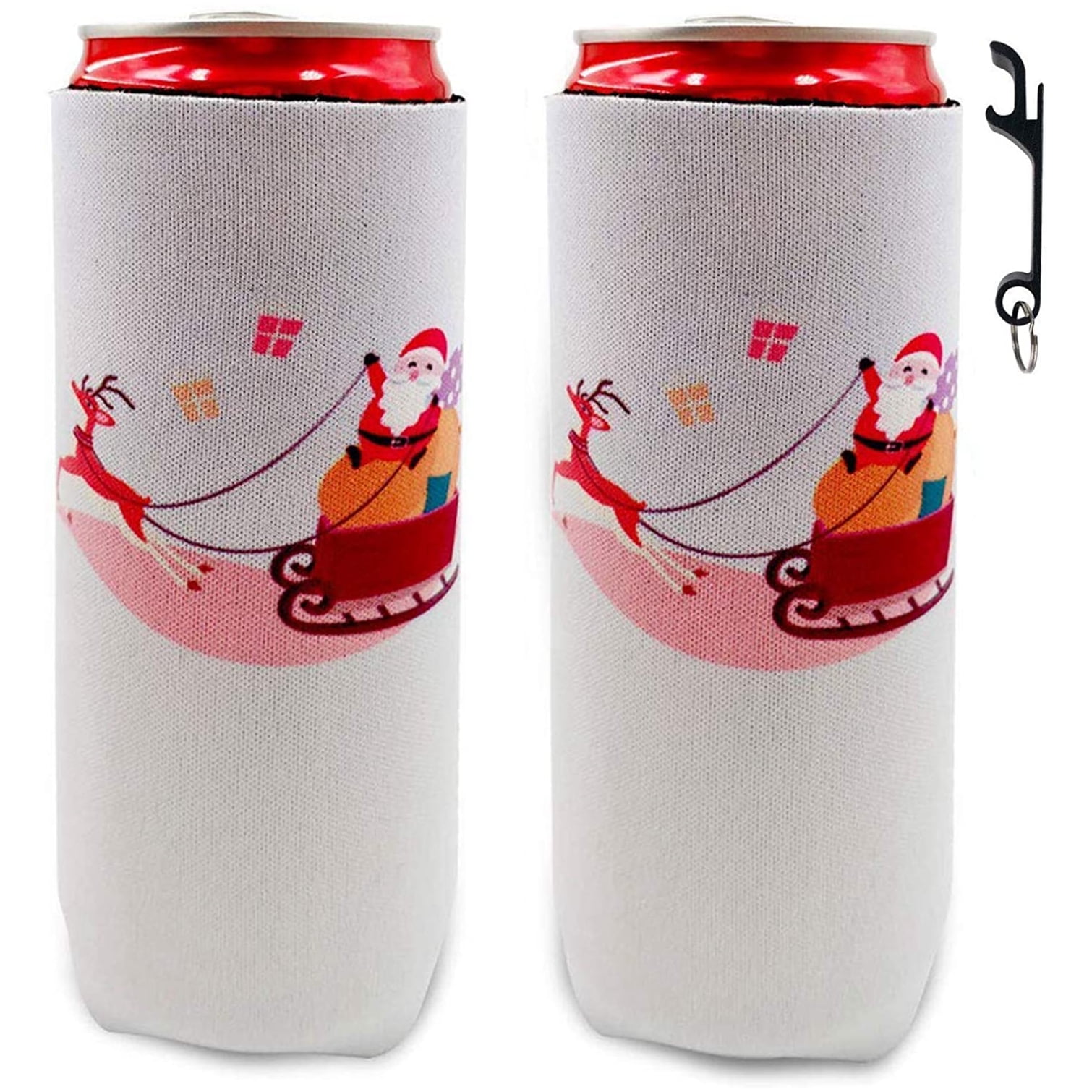 2pcs Slim Beer Can Cooler Sleeve, Foldable Stubby Holders Beer Cooler Bags Fits 12oz Slim cans ...